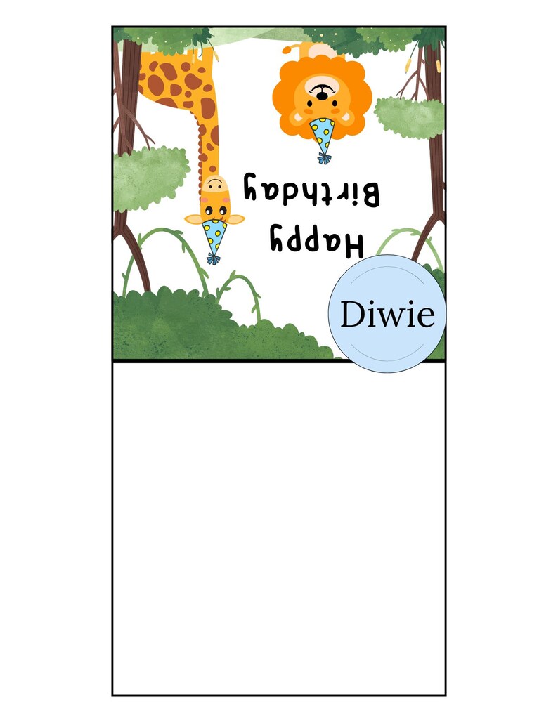 Printable Safari Birthday Card – Digital Kids Birthday Card With Lion ...