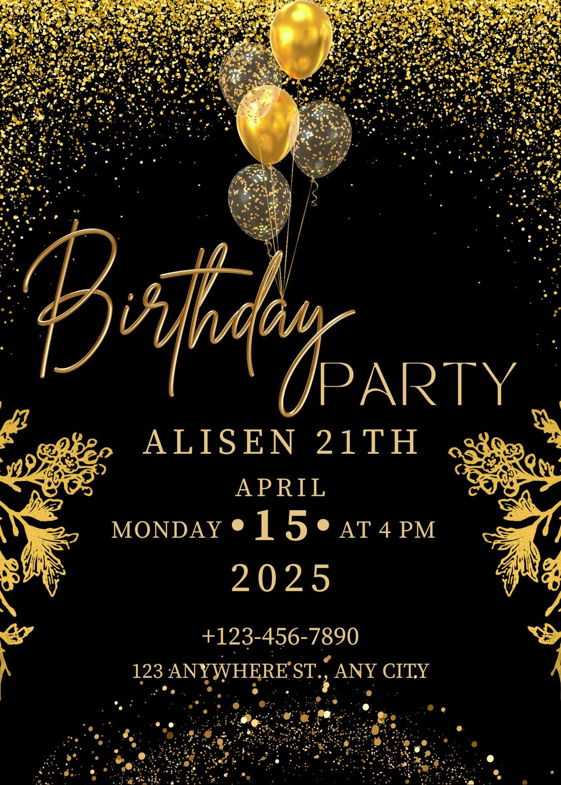 Editable Birthday Party Invitation Template, Canva (digital) - Etsy