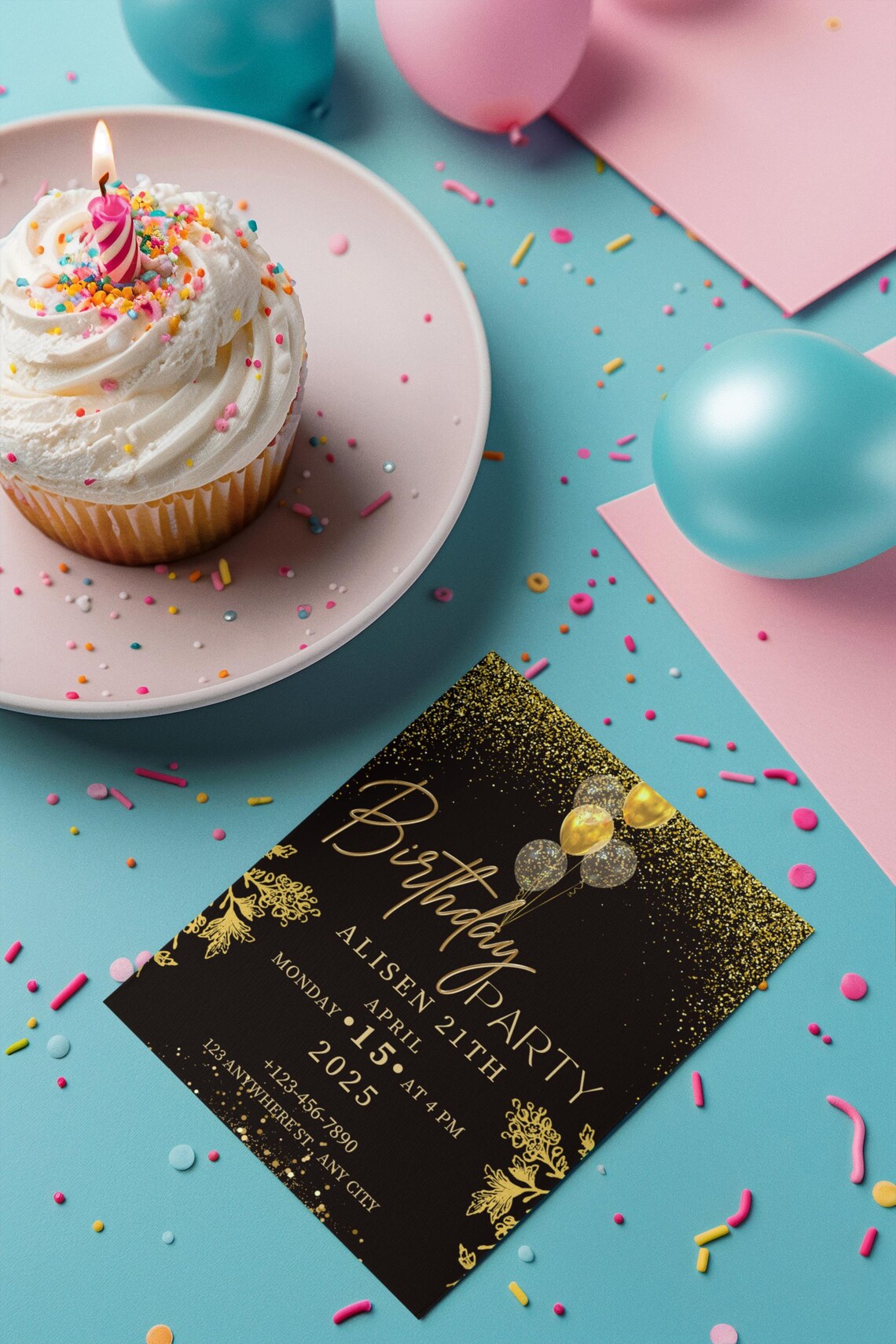 Editable Birthday Party Invitation Template, Canva (digital) - Etsy
