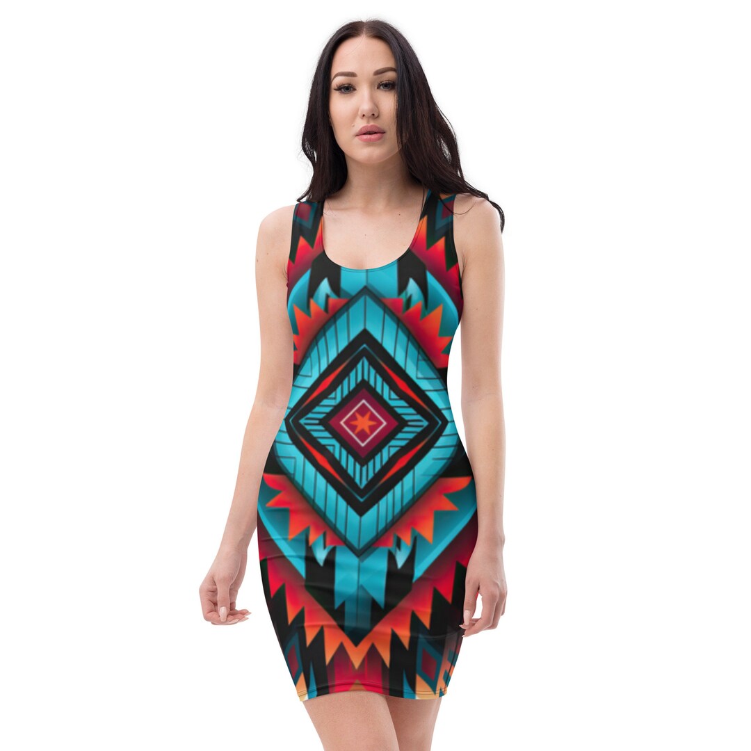 Aponi - Navajo Print Bodycon Dress - Etsy