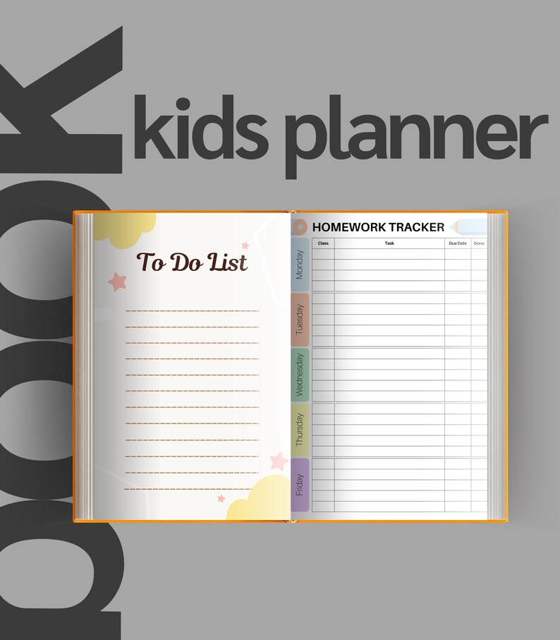 Editable Kids School Planner 2024-2025,adhd Study Planner for Kids ...