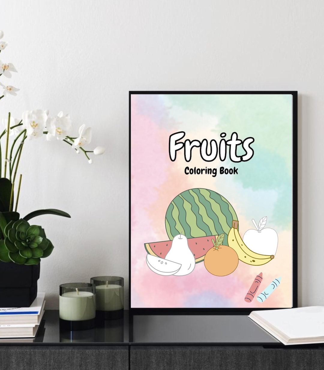 Fruit Coloring Pages for Kids, Printable Kids Coloring Book for Home ...