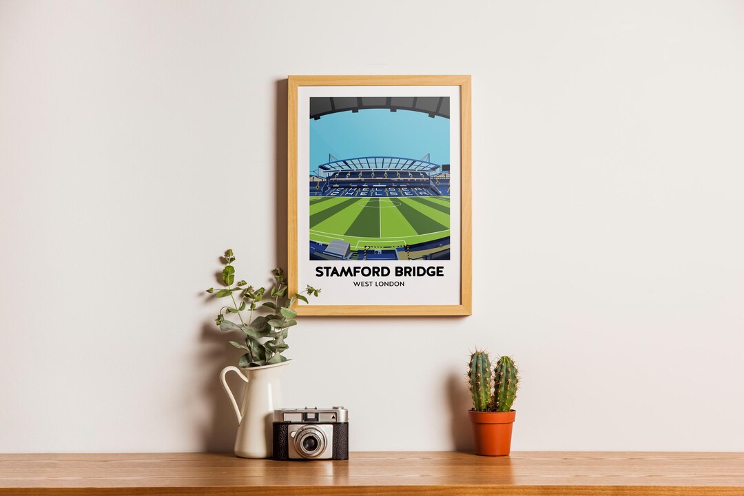 Chelsea FC, Football Stadium Poster, Premier League Soccer Art, Sports ...