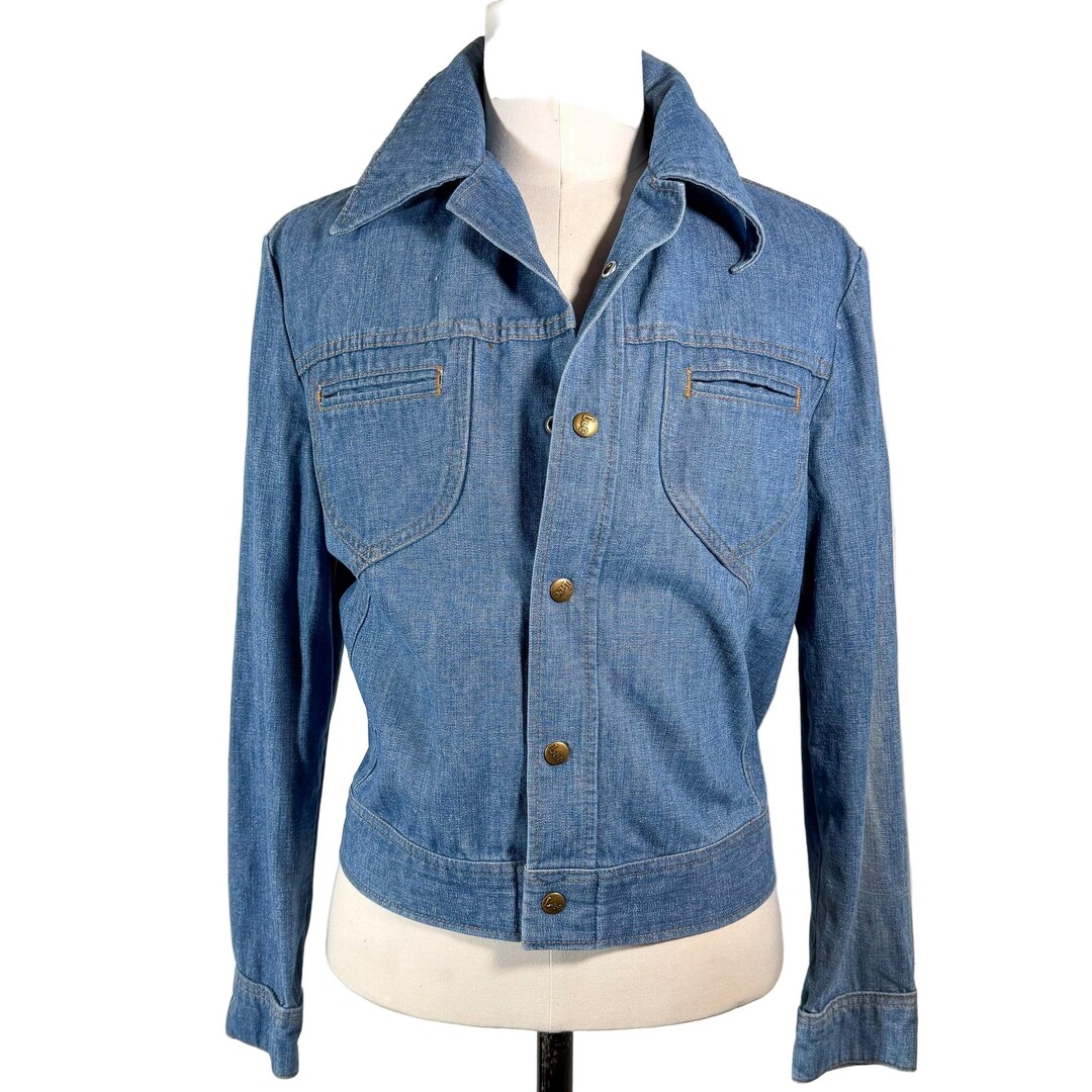Vintage 70s LEE Denim Jacket, Menswear Denim Outerwear, Imperfect M/R ...