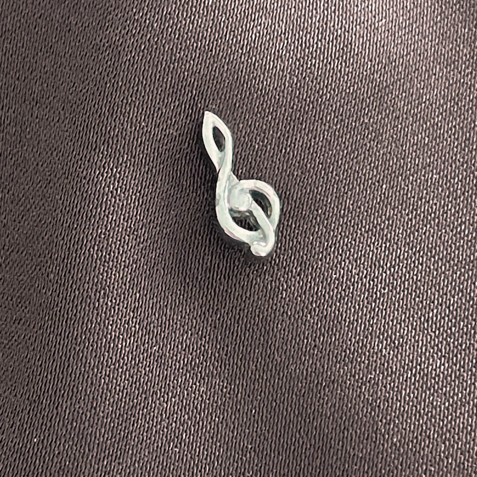 Swank Vintage Small Musical Note Tie Tack, Silver Tone Cleft Note Tie ...