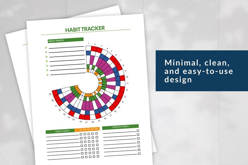 Circle Habit Tracker Printable: Weekly & Monthly Planner (PDF, PNG ...