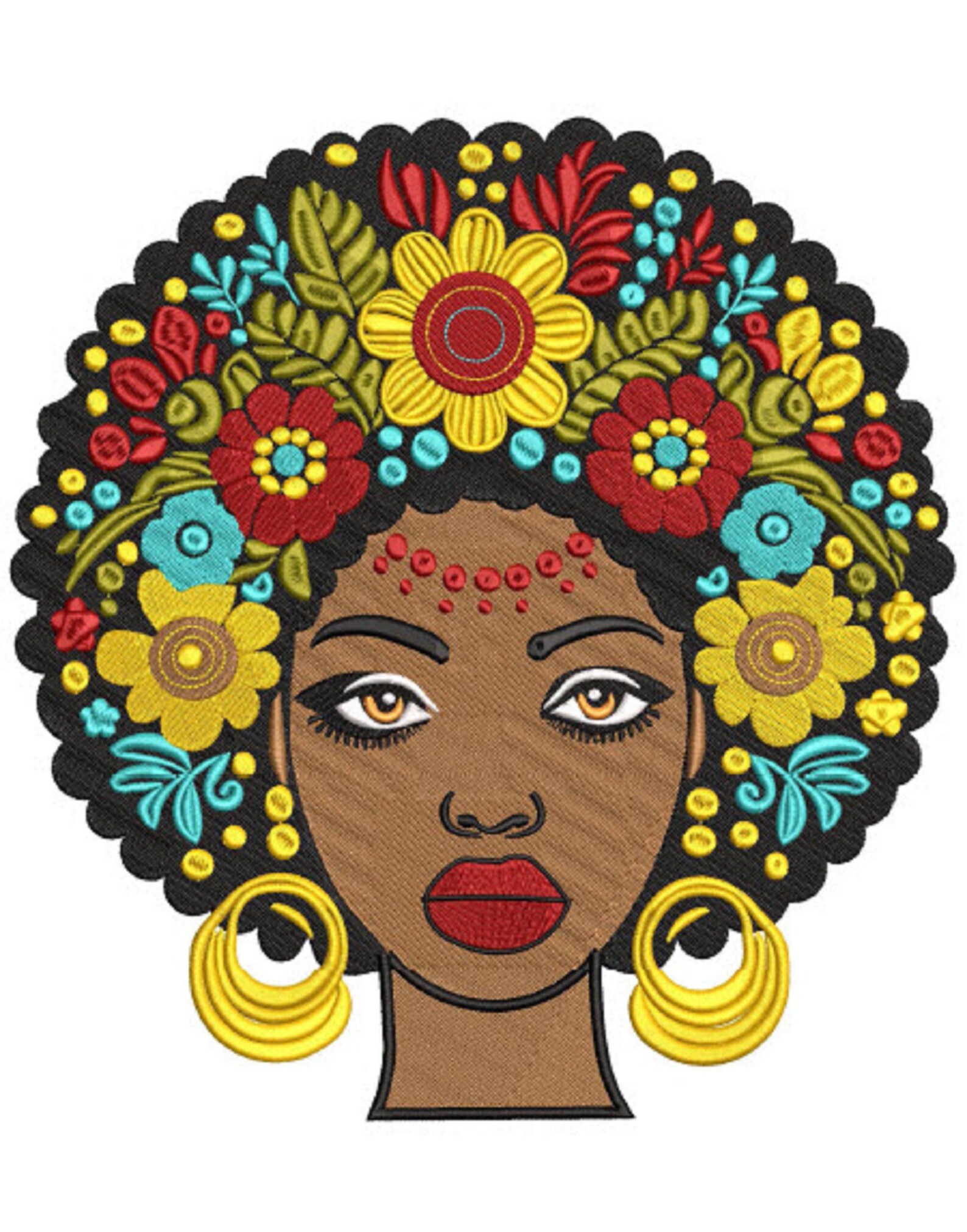 Sankofa Afro Woman Embroidery Design: Goddess Face (DST/PES) - Etsy
