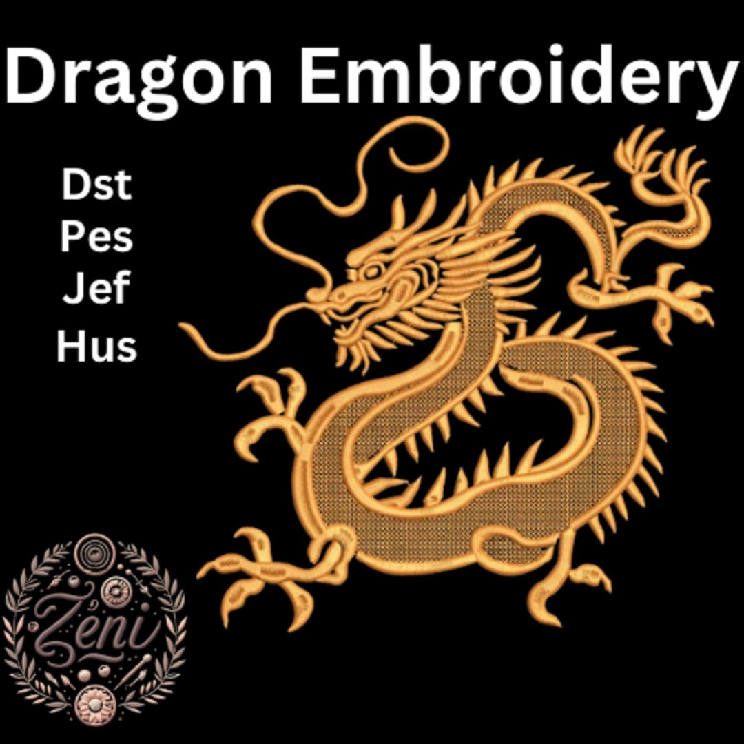 Chinese Dragon Embroidery Design/chinese Dragon Dst/dragon Patch ...