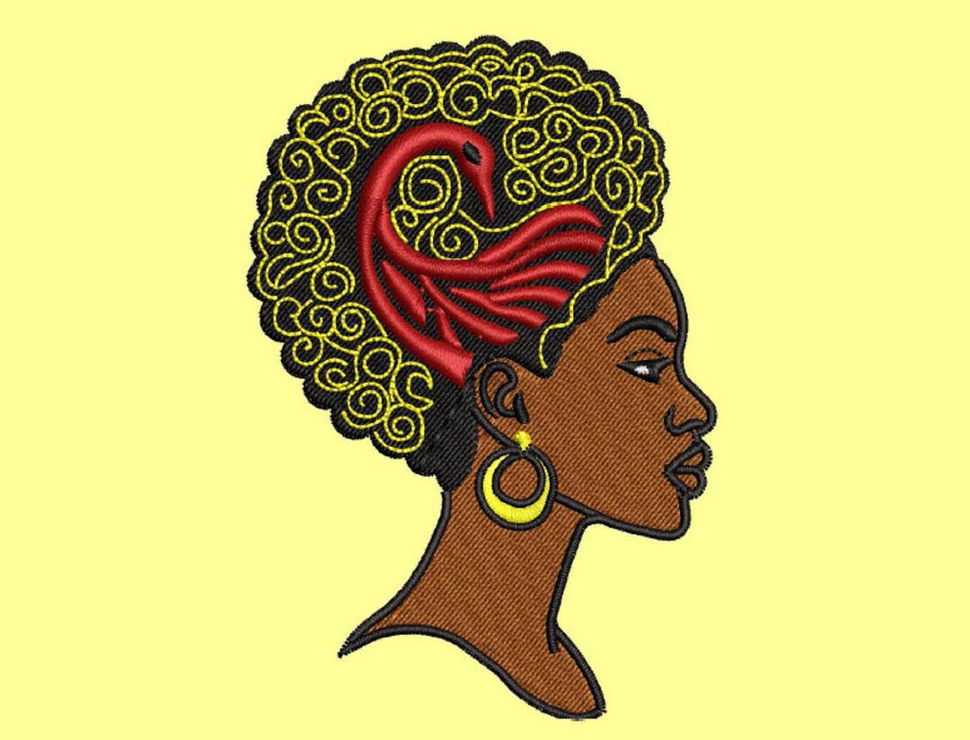 Afro Goddess Embroidery Design: Sankofa Beauty (DST/PES File) - Etsy