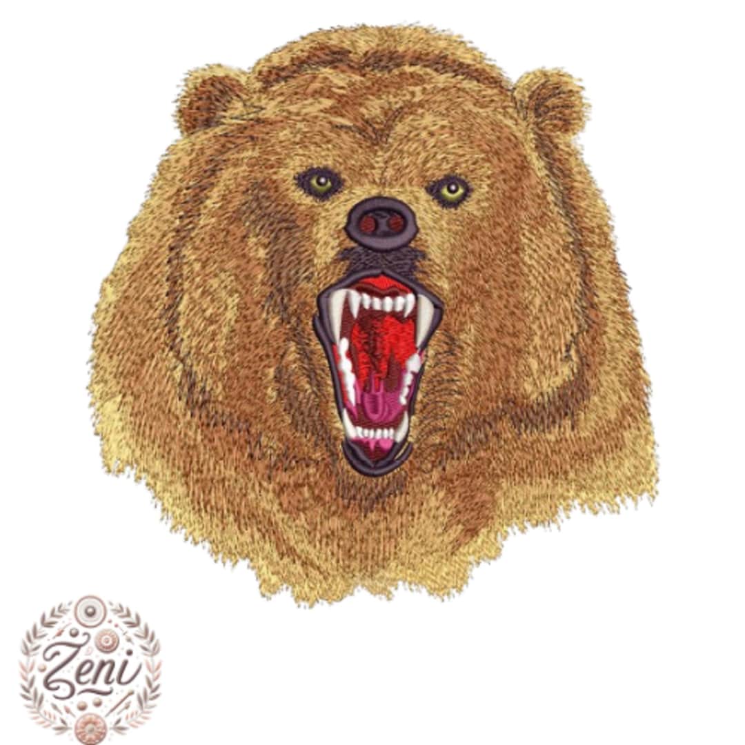 Bear Face Embroidery Design: Wild Animal Pattern (digital Download) - Etsy