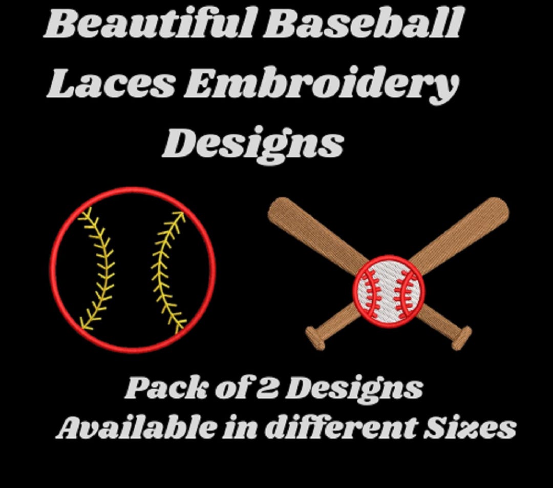 Baseball Laces Machine Embroidery Design (DST File) - Etsy