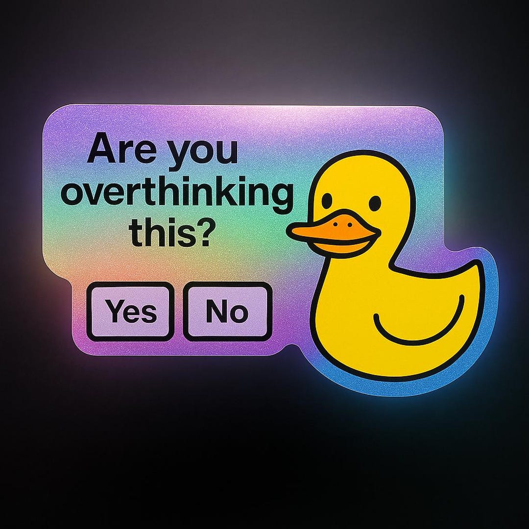 Funny Overthinking Vinyl Decal: Holographic Laptop Sticker - Etsy