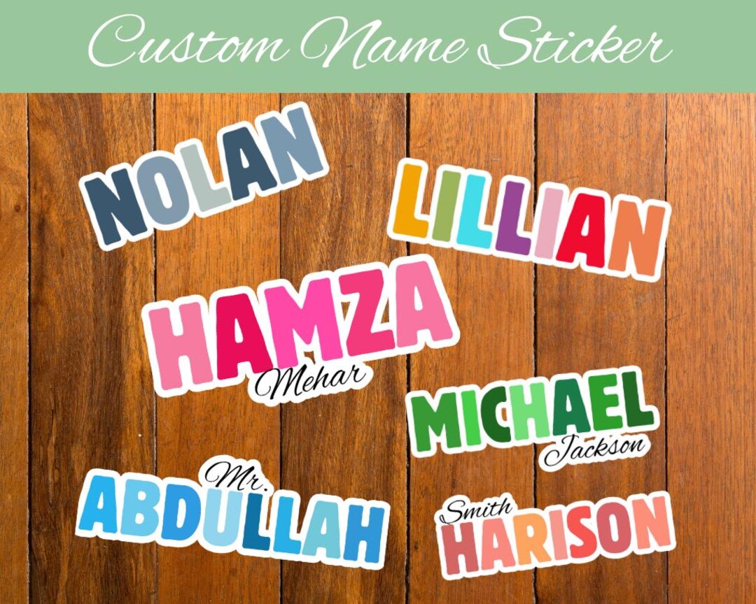 Waterproof Name Sticker & PNG, Personalized Vinyl Sticker , Name ...