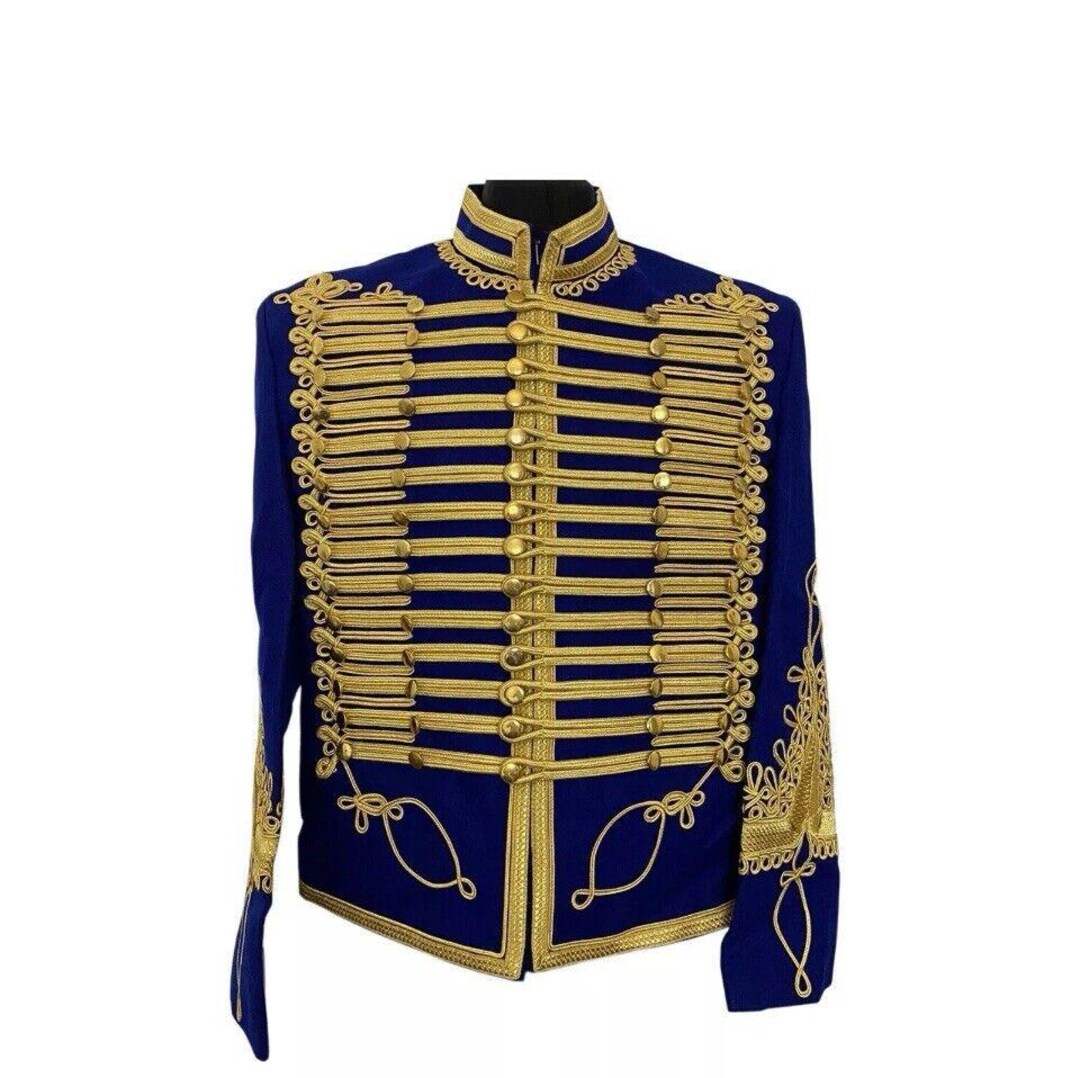 Men's Blue Military Uniform Napoleonic Tunic Pelisse Hussar Jacket - Etsy