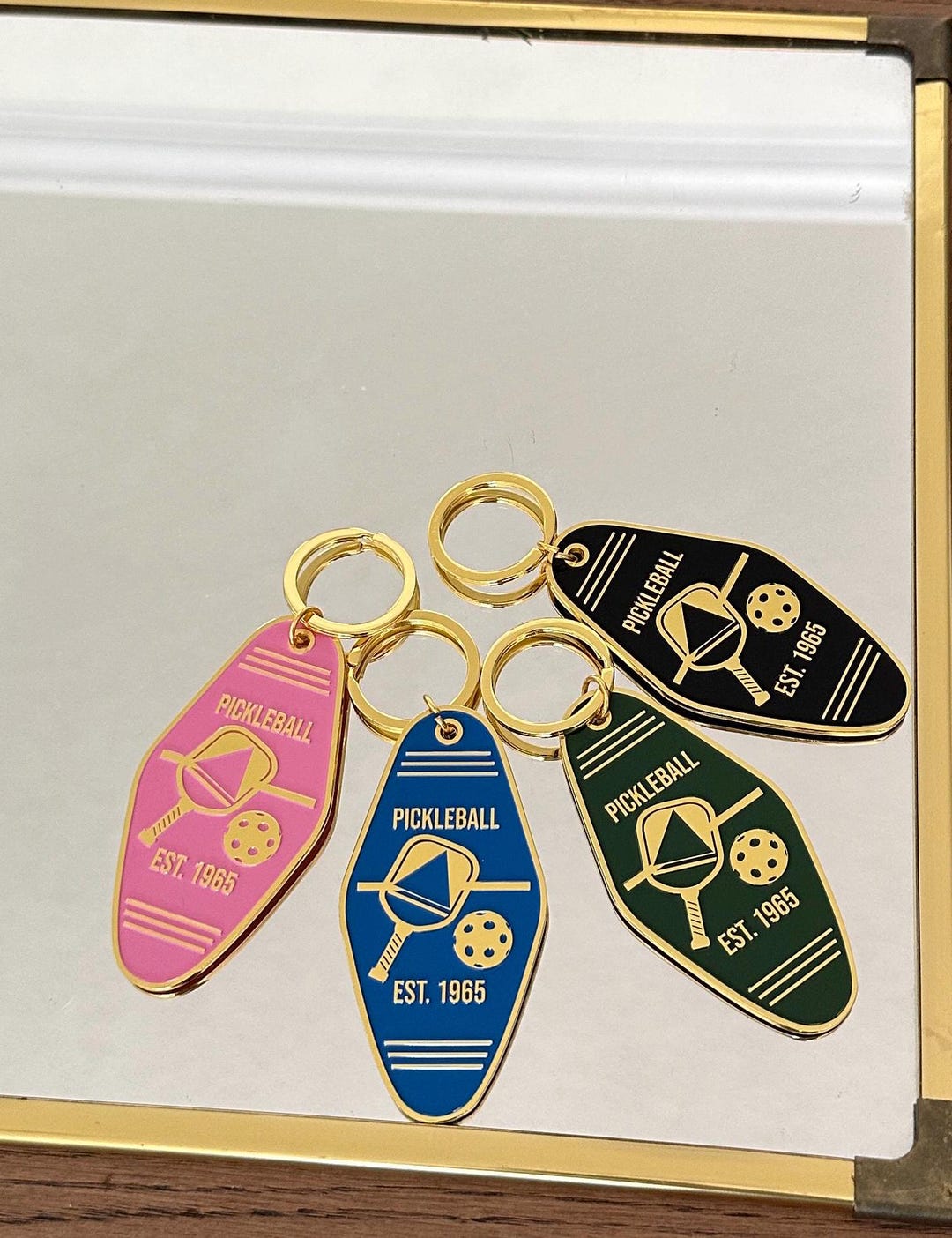 Pickleball Key Chain in Many Colors - Etsy