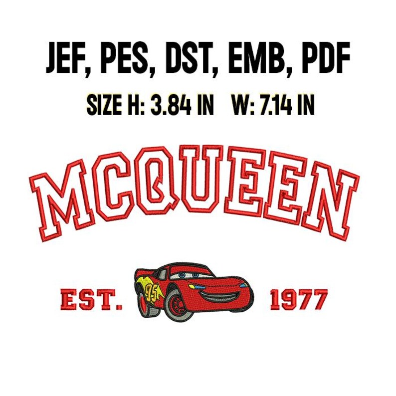 Lightning Mcqueen Embroidery Design: Cars Movie (digital Download) - Etsy