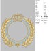 Royal Crown Laurel Wreath Embroidery Design (7x7 Inches) (digital ...