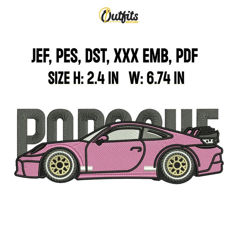 Porsche Embroidery Design, Porsche Car Embroidery Design, Car ...