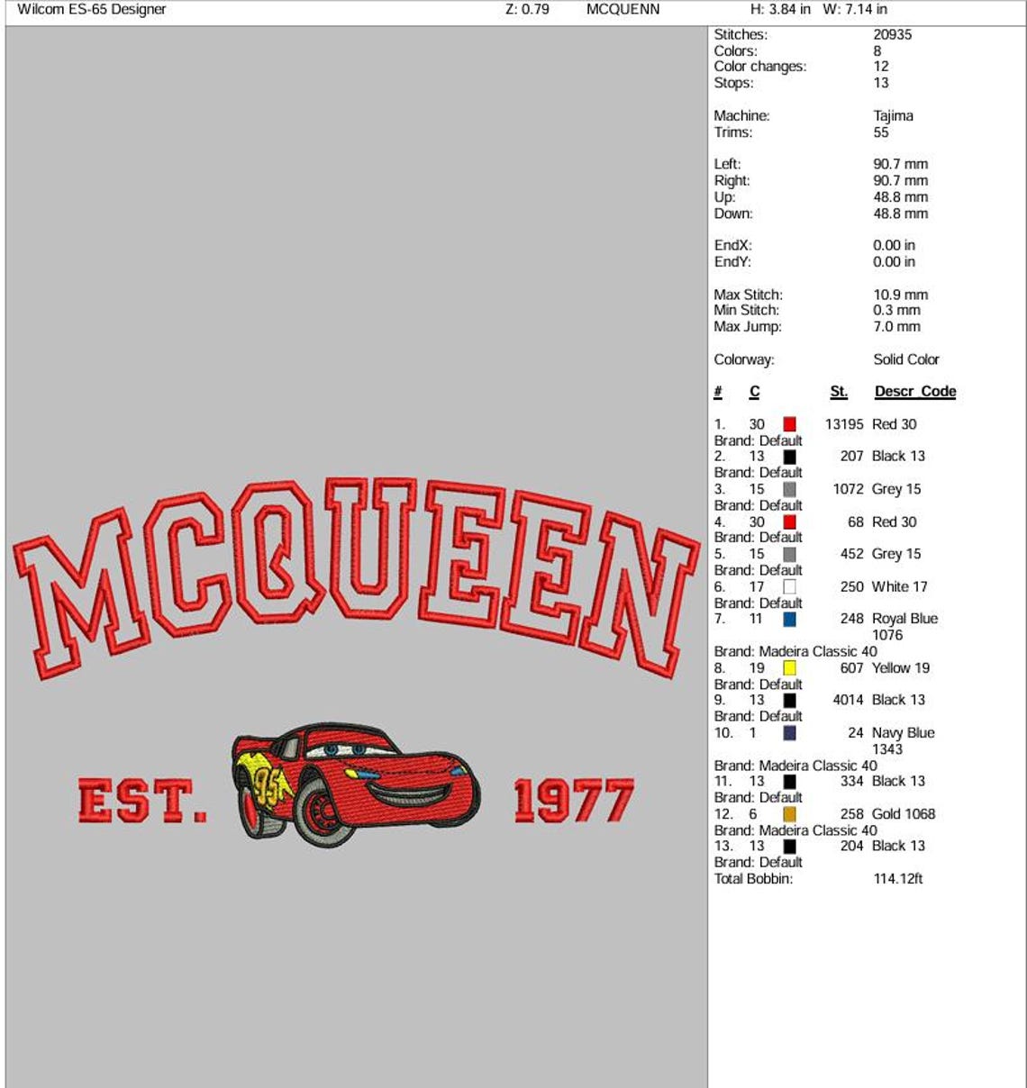 Lightning Mcqueen Embroidery Design: Cars Movie (digital Download) - Etsy