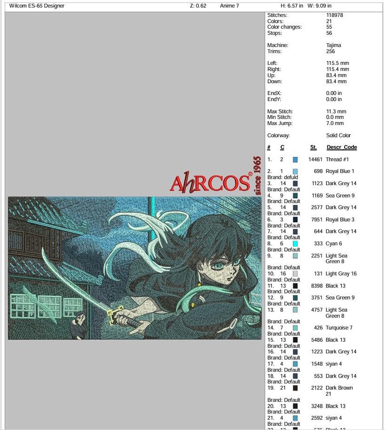 Anime Warrior Embroidery Design: Electric Energy Patch (DST, PES, EMB ...