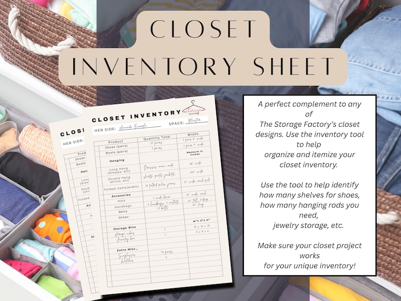 Closet Inventory Spreadsheet – Instant Download - Etsy