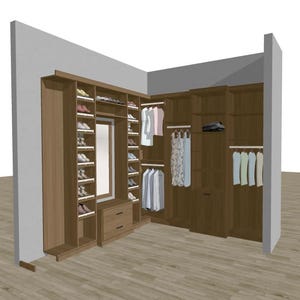 Custom Walk-in Closet Design PDF Built-in Hutch | Downloadable Specs ...
