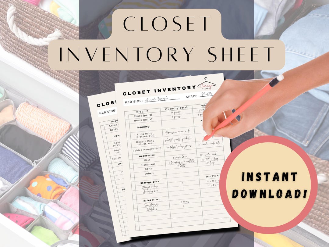 Closet Inventory Spreadsheet – Instant Download - Etsy