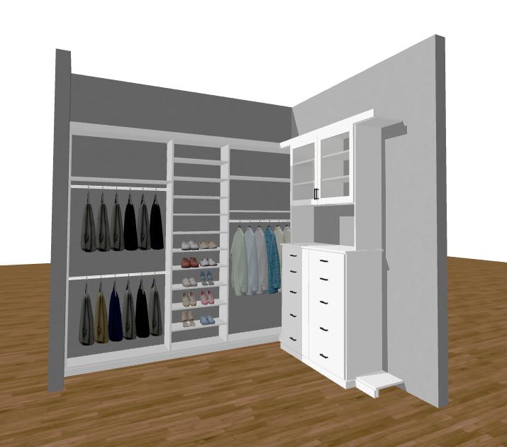 Custom Walk-in Closet Design PDF Built-in Hutch | Downloadable Specs ...