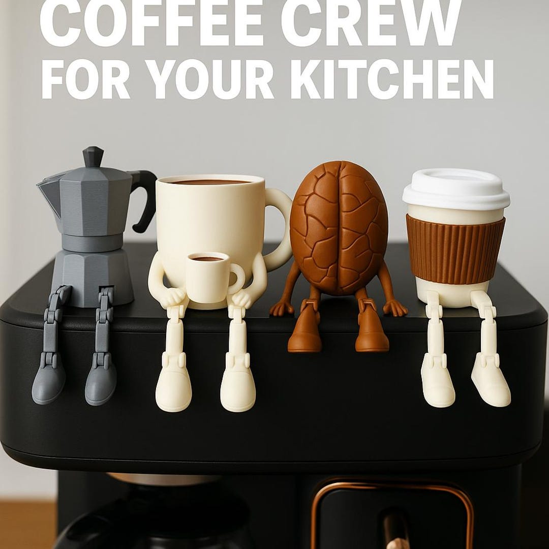 Coffee Lover’s Desk Buddies - Set of 4 Adorable Coffee-themed Figurines ...
