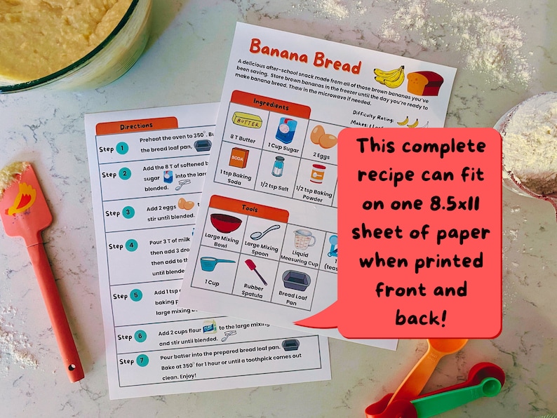 Banana Bread Visual Toddler Recipe - Etsy UK