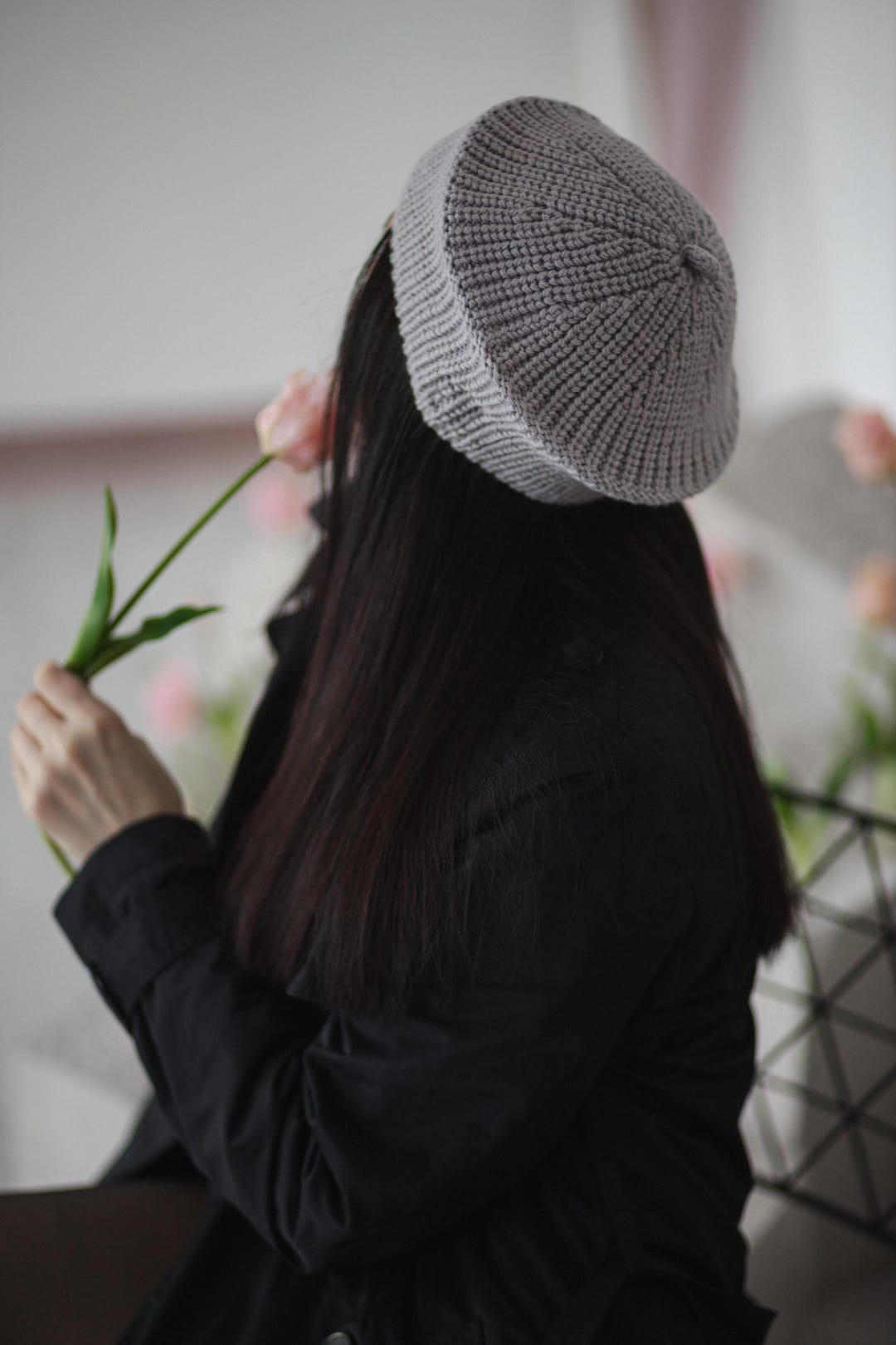 Basic Gray Beret, Spring Beret, Autumn Beret, Handmade Beret ...