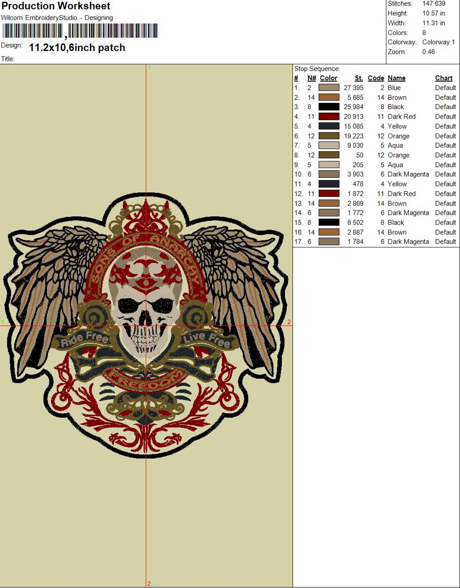 Skull Wings Biker Patch Embroidery Design: Custom Text (digital ...