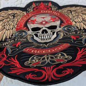 Skull Wings Biker Patch Embroidery Design: Custom Text (digital Download) (DST PES Jef HUS) - Etsy