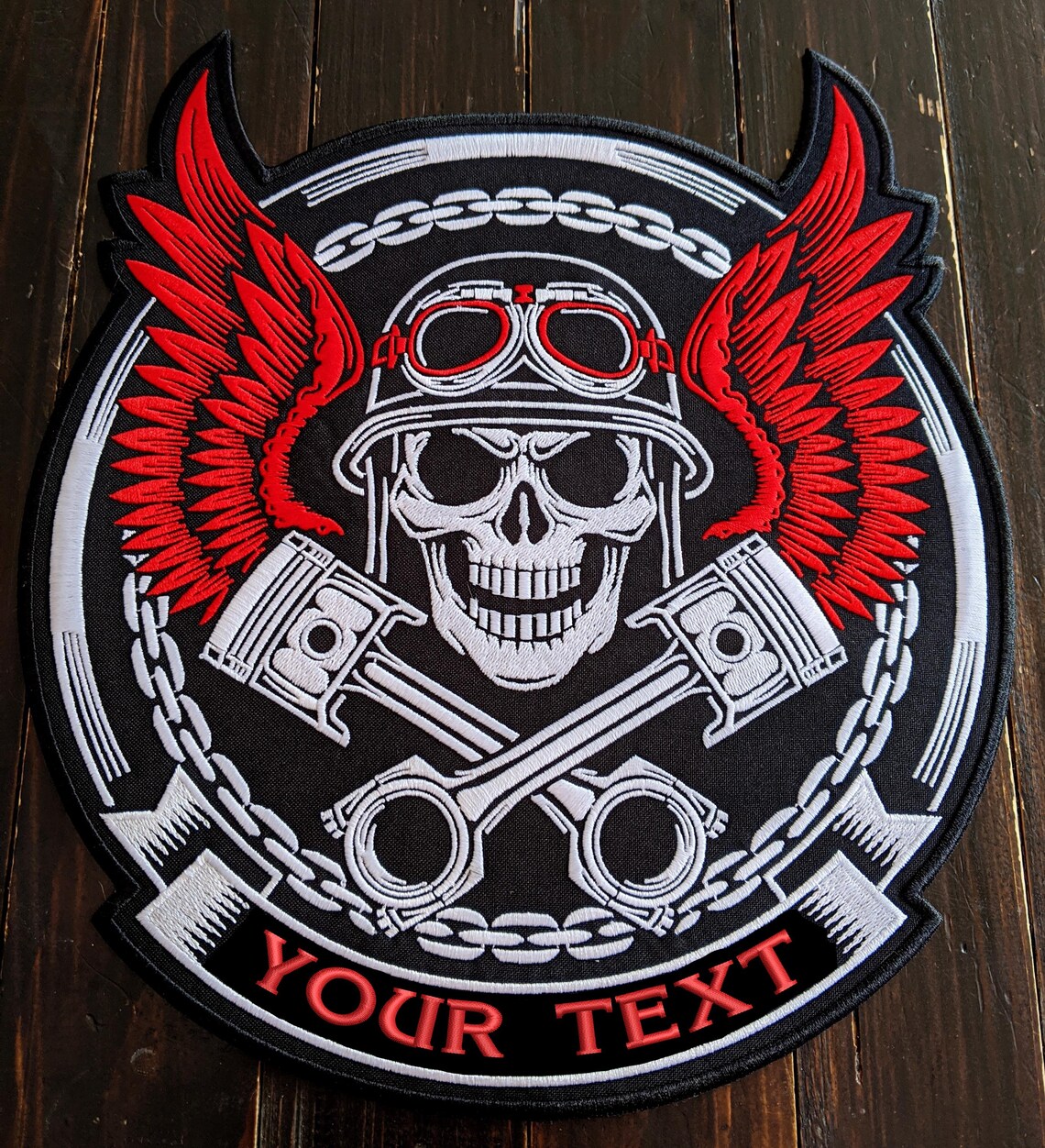 Skull Wings Biker Patch Embroidery Design Back Patches for Biker ...
