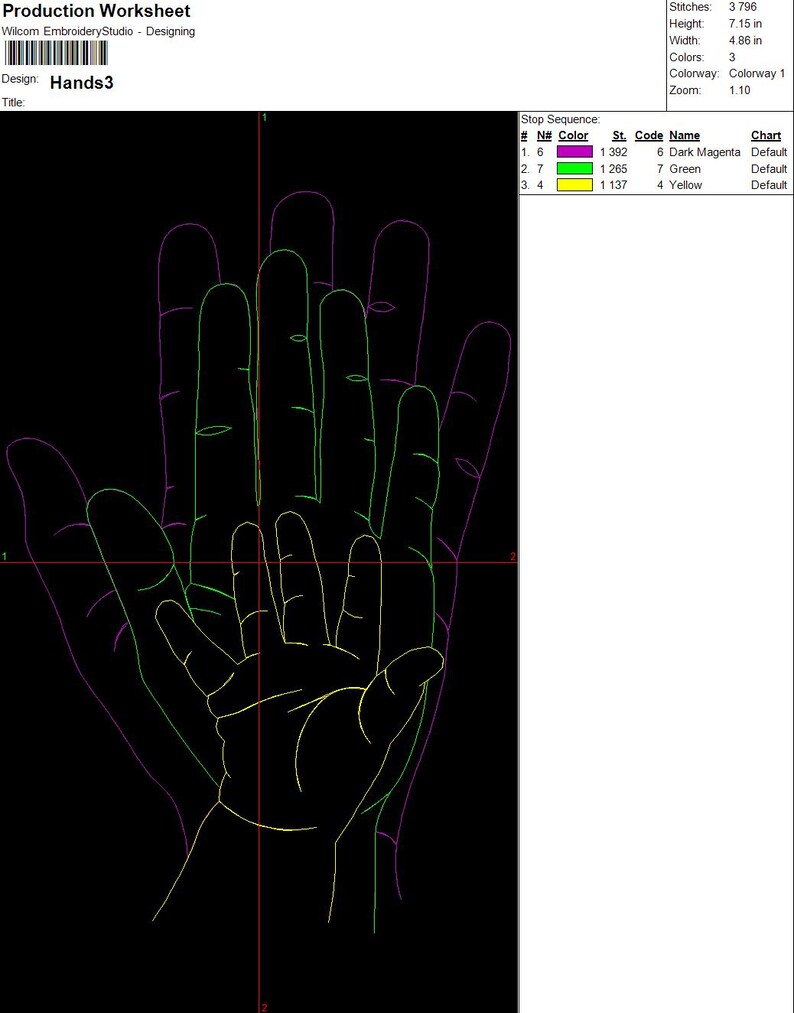 Family Hands Outline Embroidery Design Three Hands Parent and Child ...