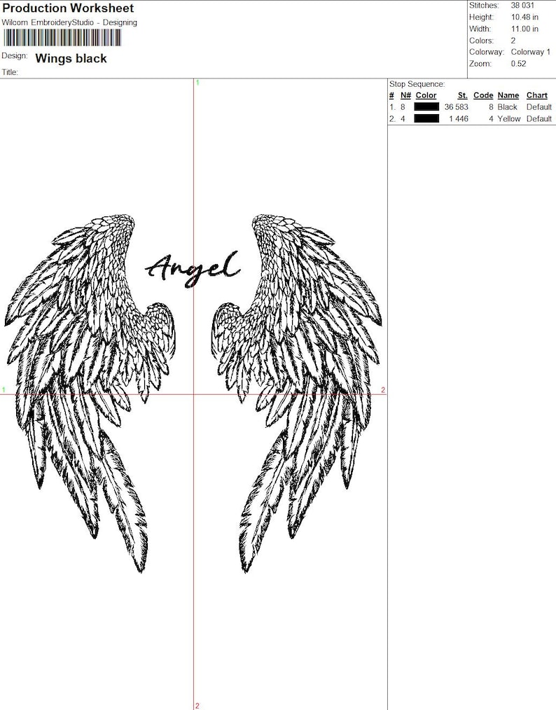 Angel Wings Machine Embroidery Design – Unique Elegant Wings Pattern ...