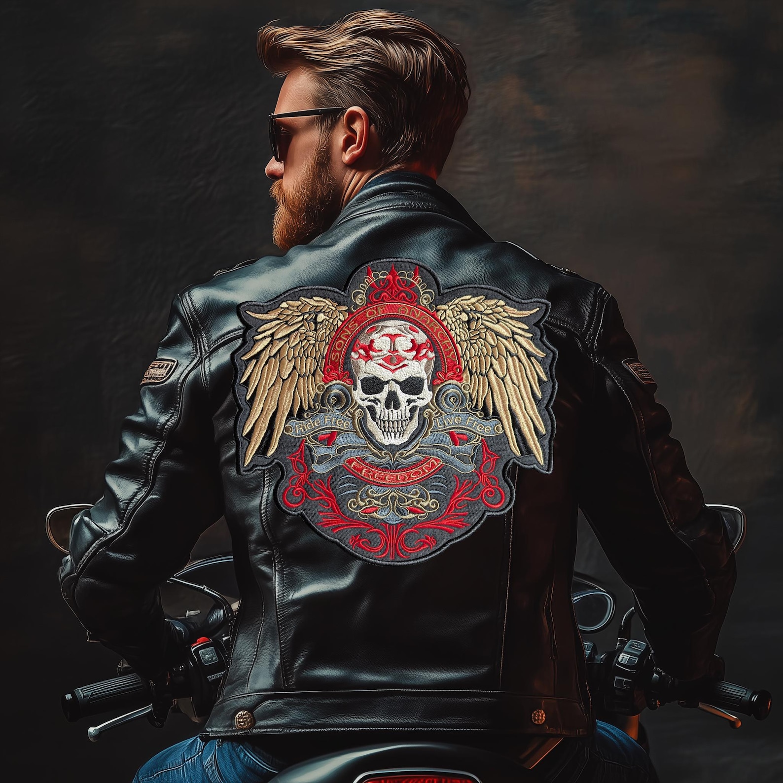 Skull Wings Biker Patch Embroidery Design: Custom Text (digital Download) (DST PES Jef HUS) - Etsy