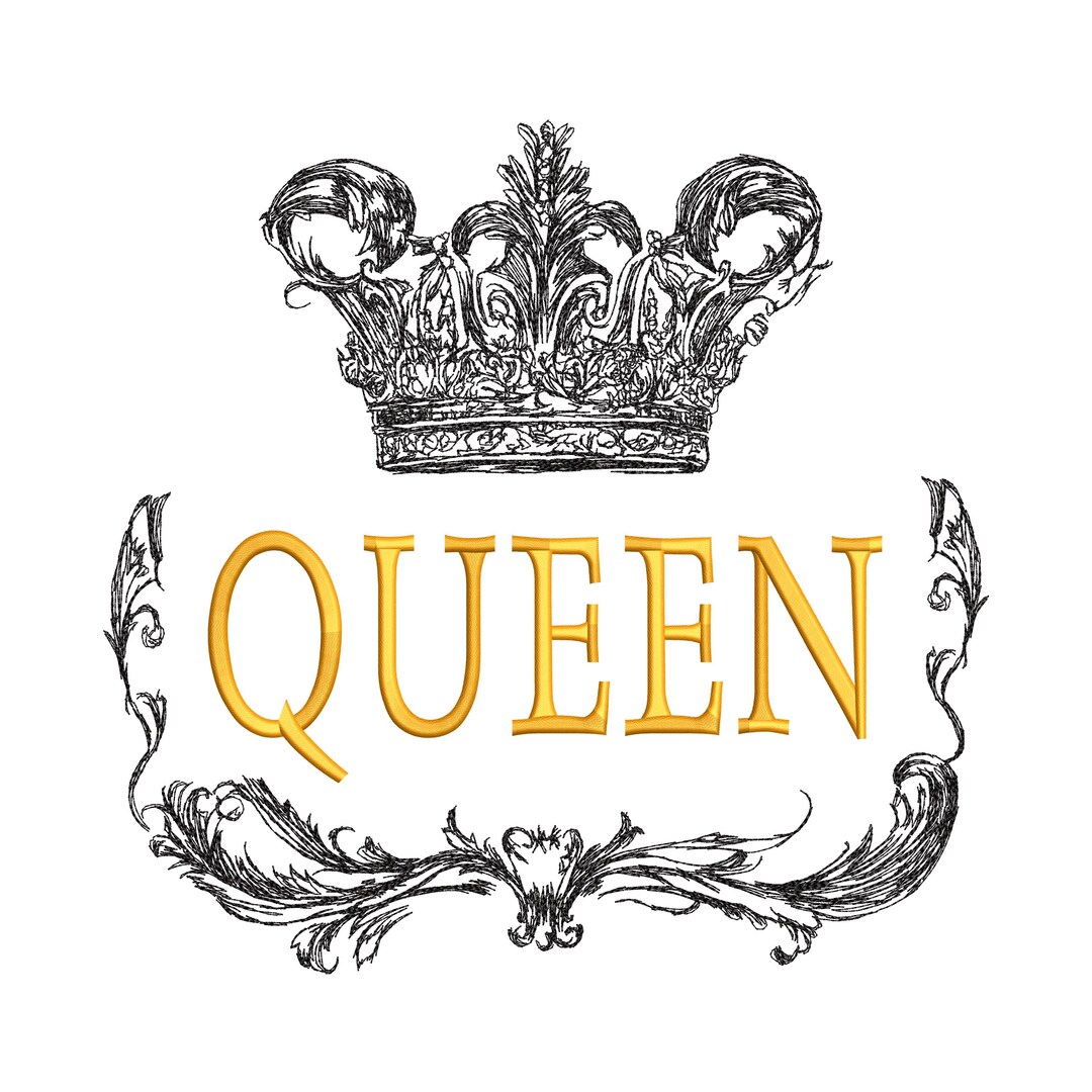 Crown Queen Embroidery Design – Personalized Royal Style for Bathrobes ...