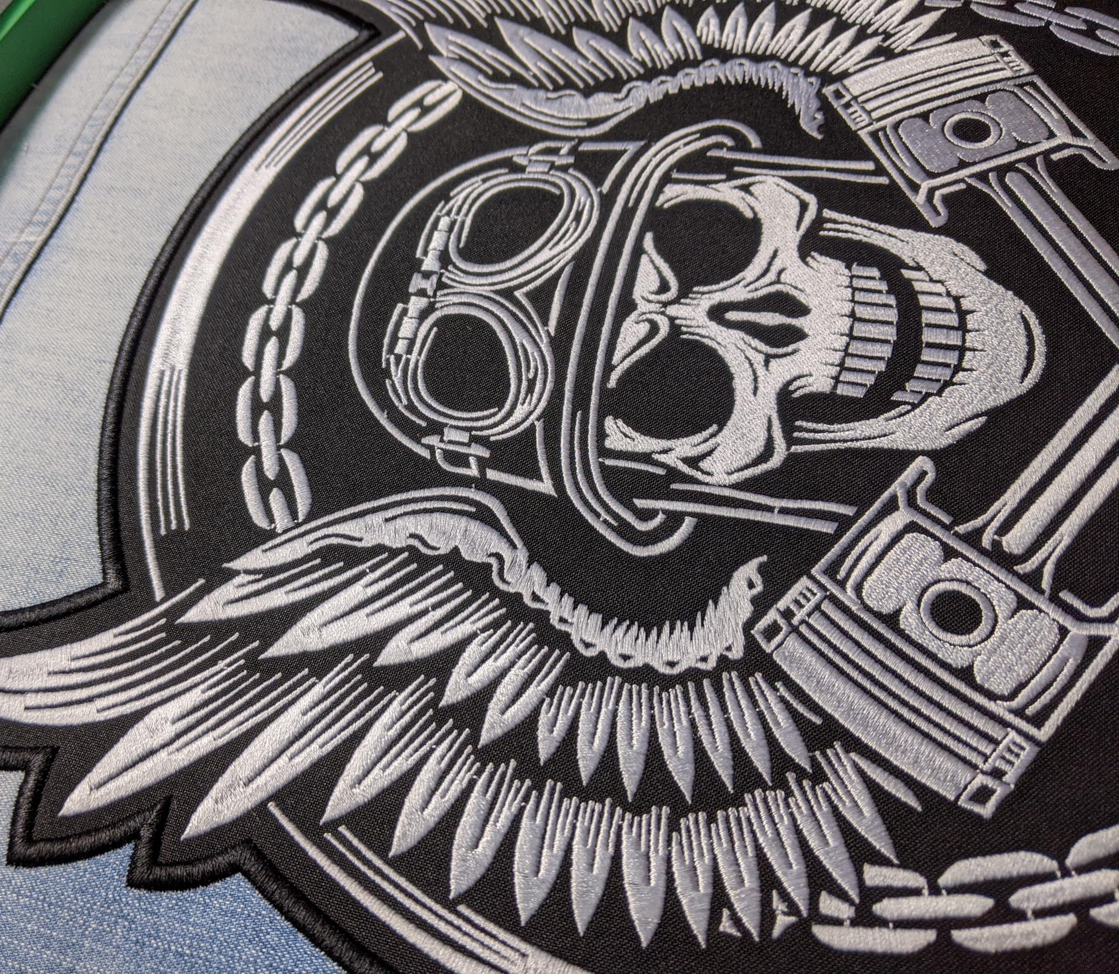 Skull Wings Biker Patch Embroidery Design Back Patches for Biker ...