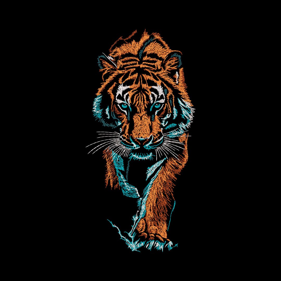 Tiger Embroidery File - Majestic Tiger Design Wild Animal Line Art ...