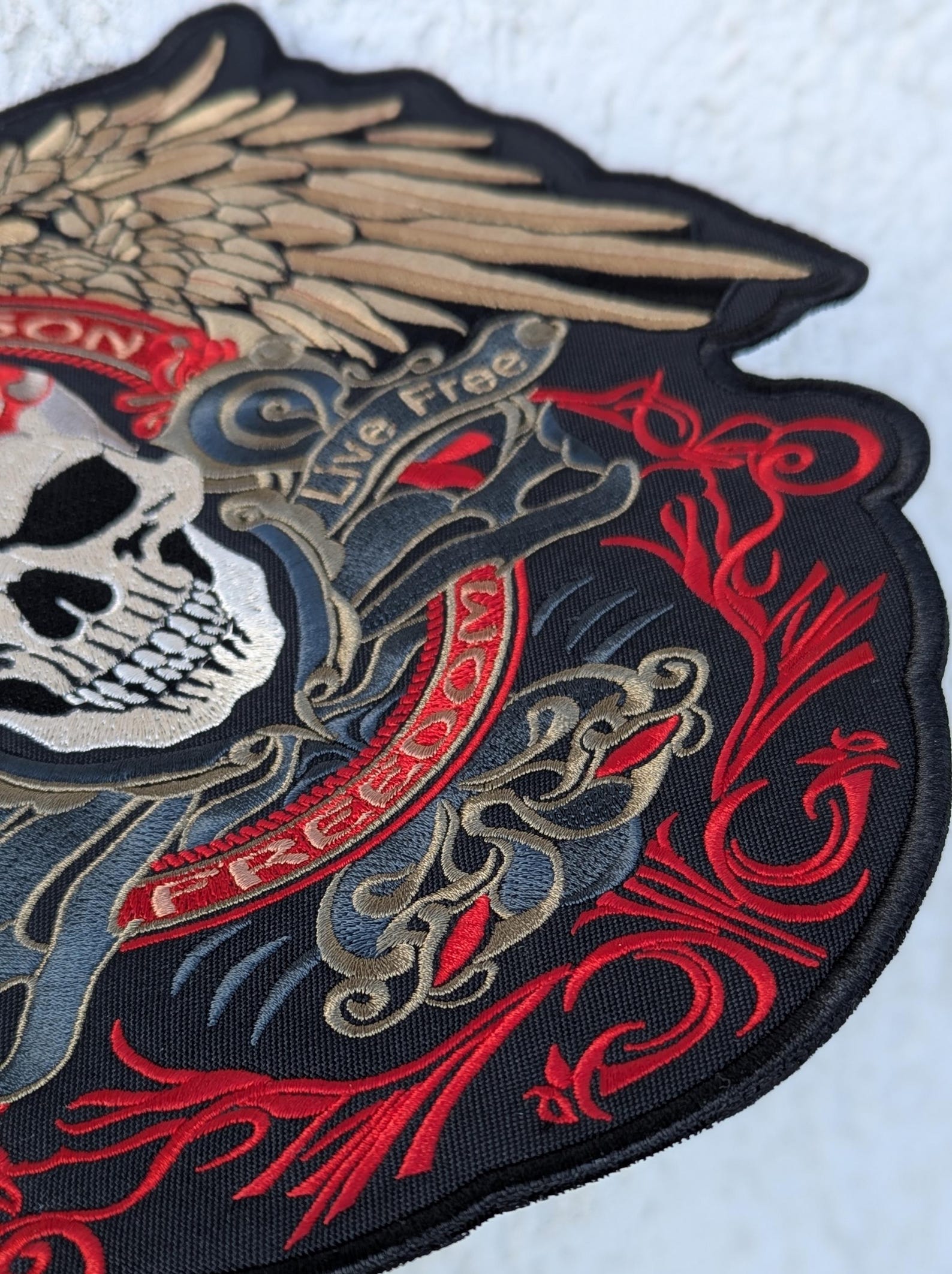 Skull Wings Biker Patch Embroidery Design: Custom Text (digital Download) (DST PES Jef HUS) - Etsy
