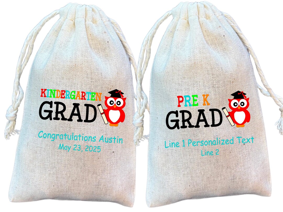 Custom Prek and Kindergarten Graduation Gift and Favor Bags ...