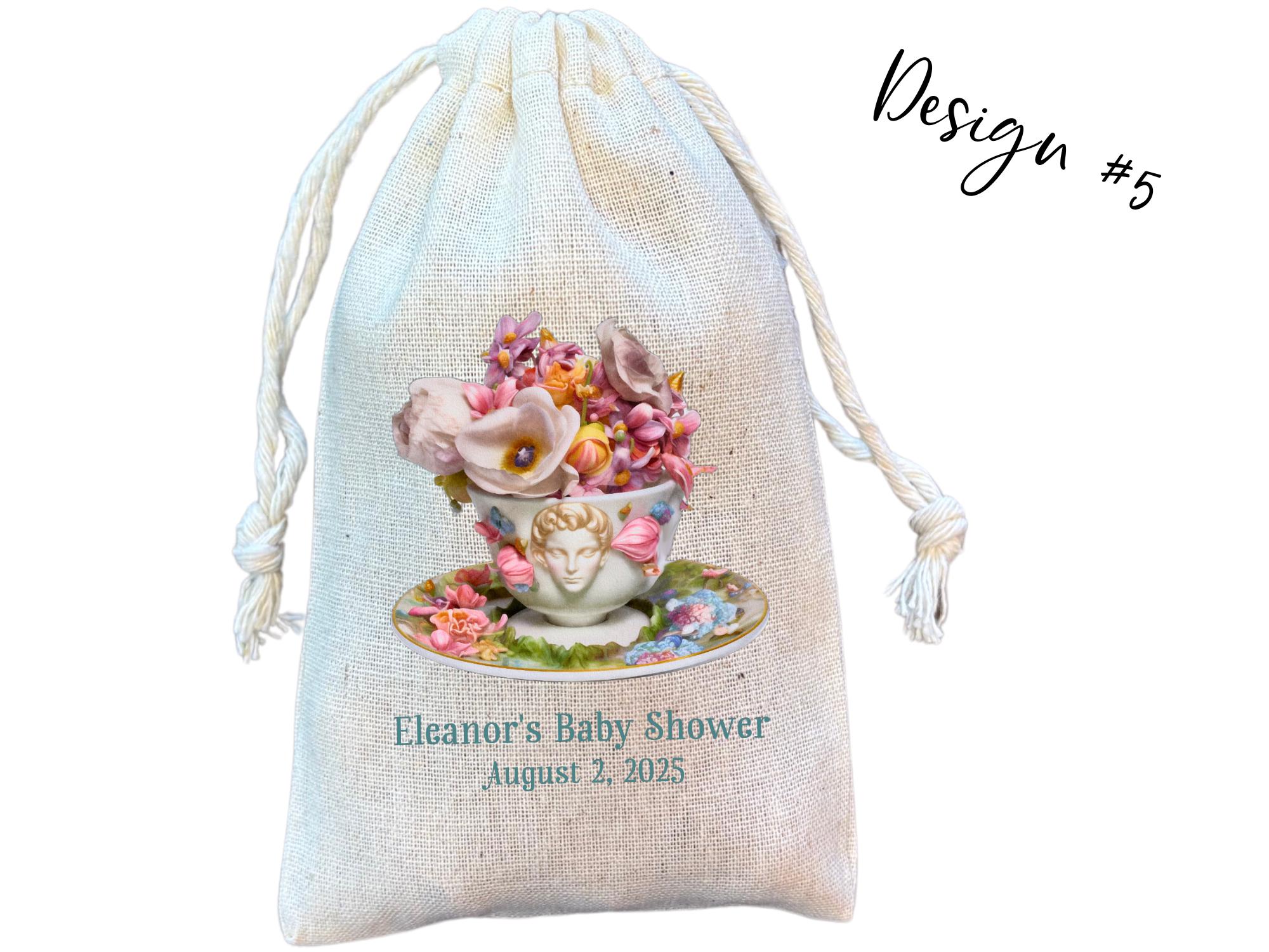 Personalized Tea Party Favor Bags: Whimsical Cotton Gift Bags - Etsy