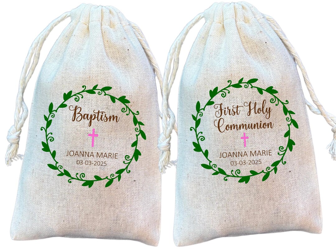 Personalized Baptism Favor Bags: First Communion Gift Bag - Etsy