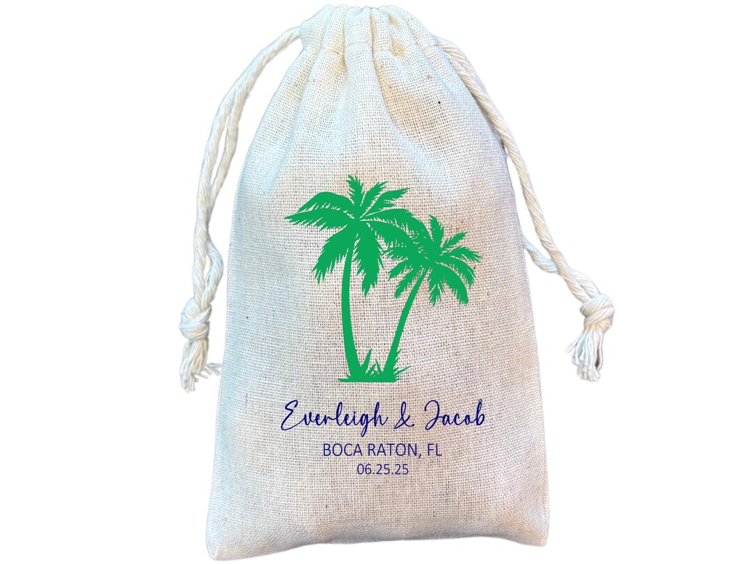 Tropical Palm Tree Favor Bags: Beach Wedding Goodie Bags - Etsy