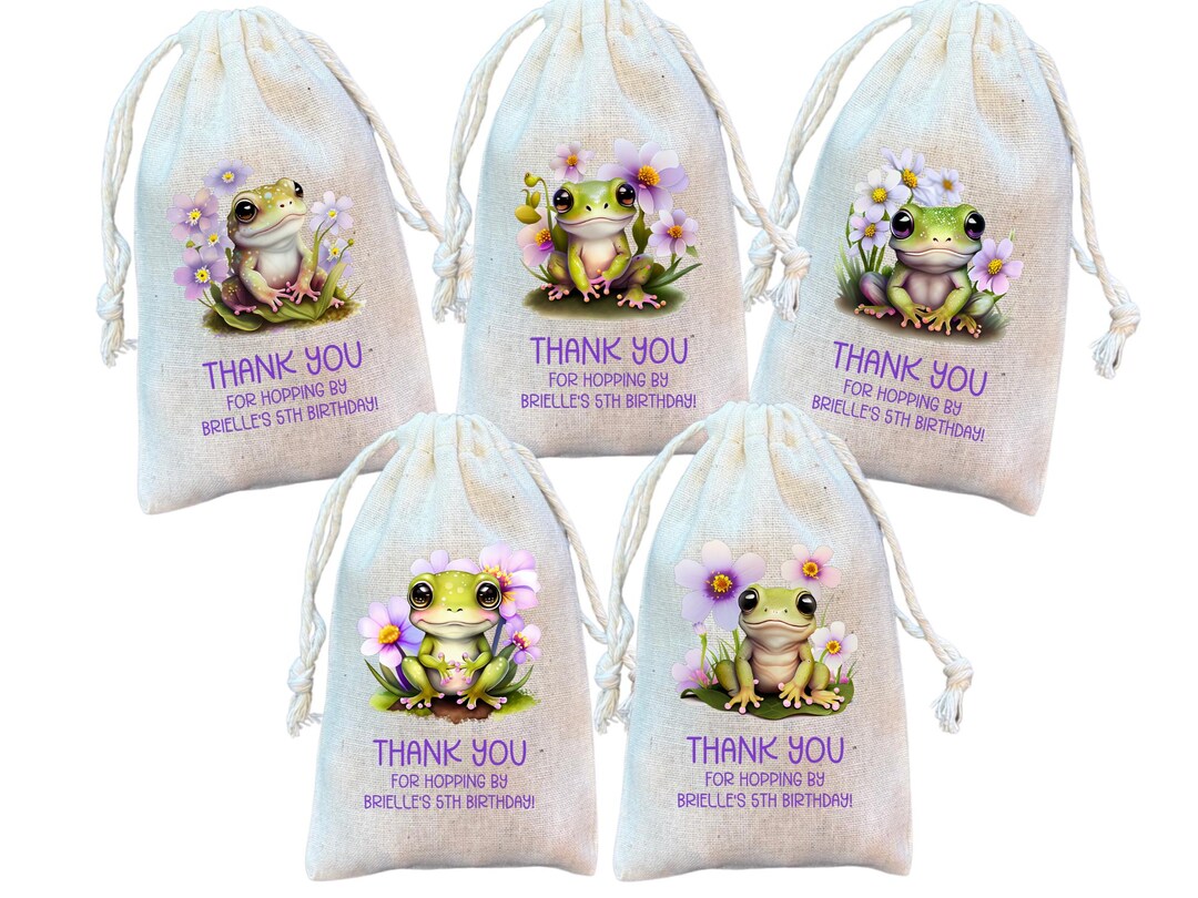 Frog Favor Bags for Birthday Party or Baby Shower, Frog Themed Gift and ...