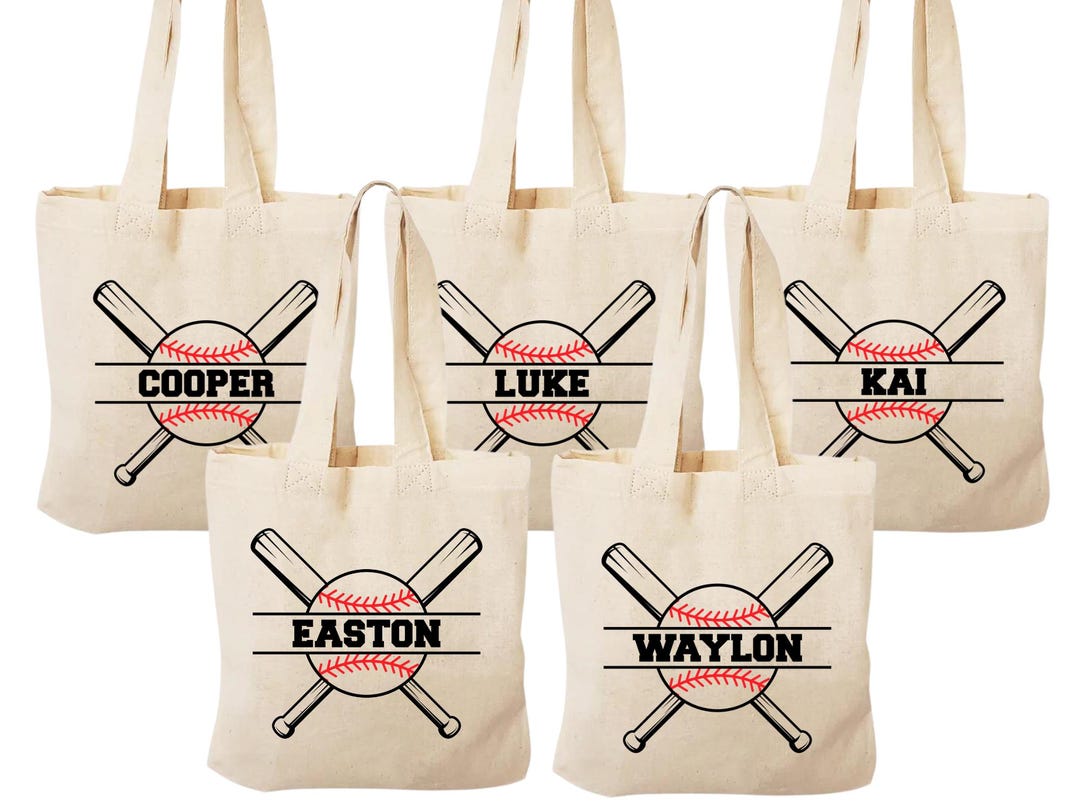 Personalized Baseball Party Favor Bags: Keepsake Tote Bag - Etsy