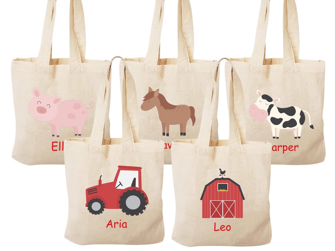 Farm Themed Party Favor Bags and Gift Bags, Personalized Barnyard ...