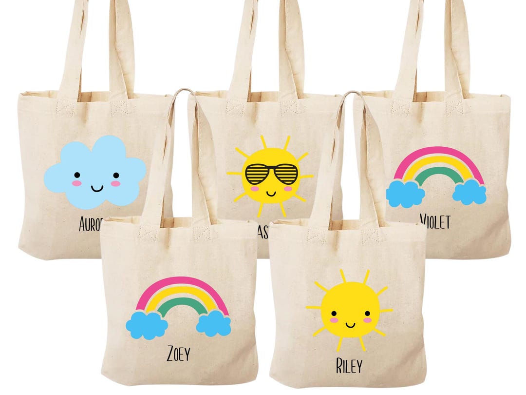 Weather Themed Party Favor Bags and Gift Bags, Personalized Rainbow and ...