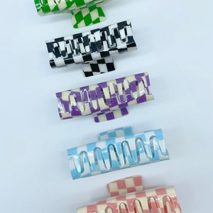 Checkered MOD XL Hair Claw | Checker Clip | Gingham | Check | Hair ...
